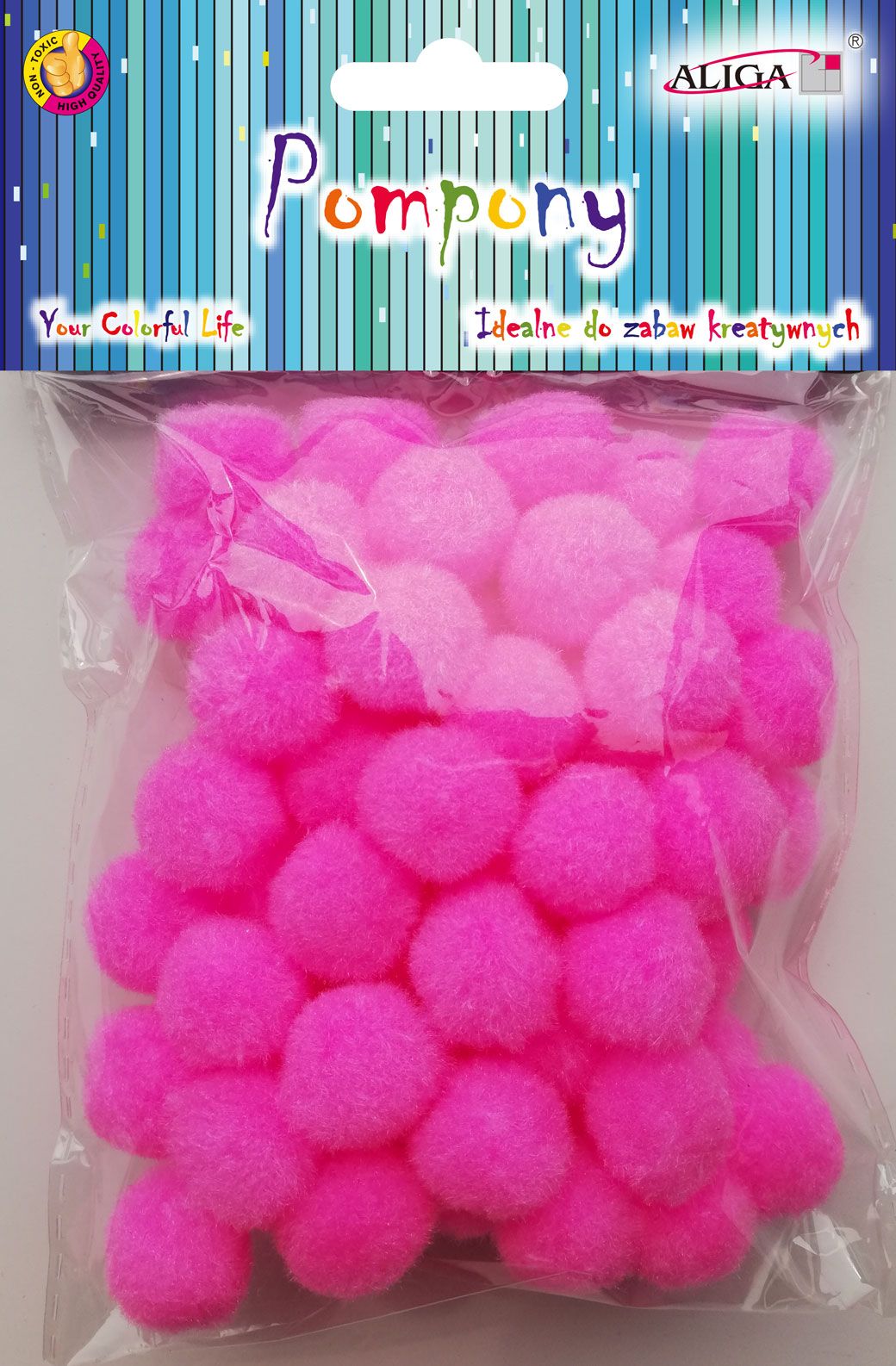 Dekoracija pomponai rožinės spalvos, 2cm, 60vnt. - Du boružiukai